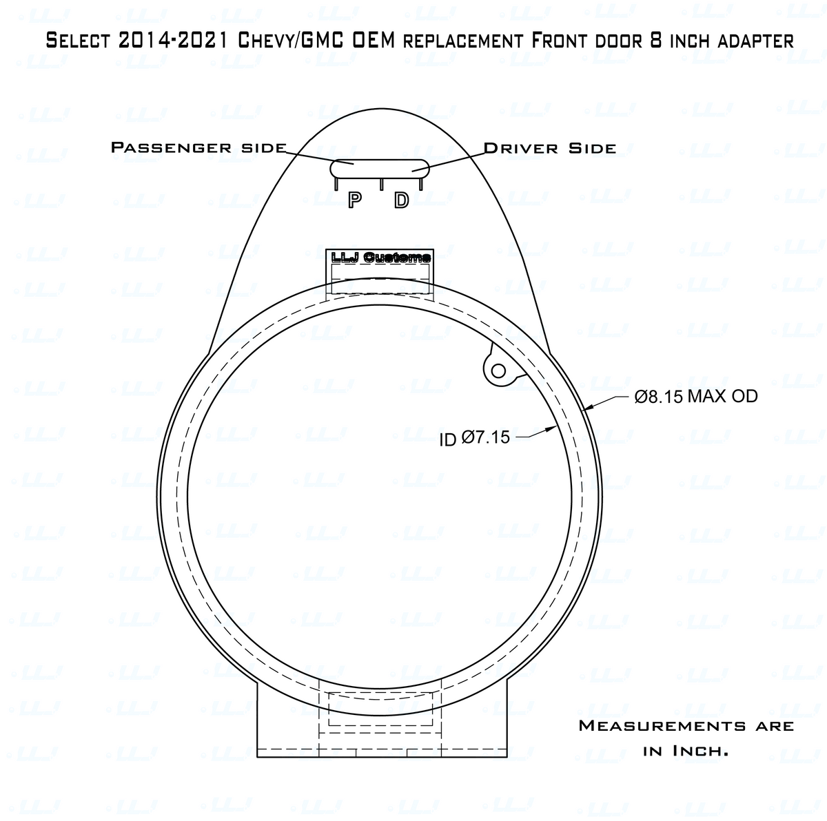2014-2023 Chevy/GMC OEM Speaker door adapter Kit 8 inch (Pair)